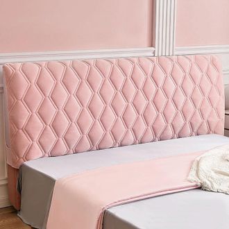 Generic Samtgesteppte Bettkopfteil Bezug Dicke, staubdichte Kopfteil Bezug Gepolsterte Schutzh&uuml;lle f&uuml;r Schlafzimmer Pulver 210 cm (83 Zoll)