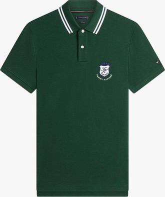 Tommy Hilfiger Polo droit &agrave; logo en coton m&eacute;lang&eacute;