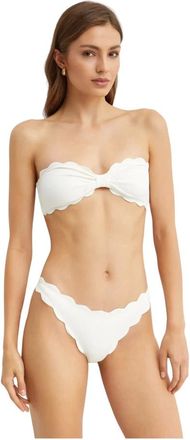 Marysia Swim Femme, Maillots de bain, Blanc, Taille: 40 FR Haut de bikini bandeau &agrave; festons Antibes