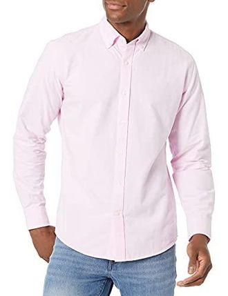 Amazon Essentials Chemise en Tissu Oxford Extensible à Manches Longues, Coupe Classique (Grandes Tailles Disponibles) Homme, Rose Pâle, XXL