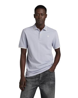 G-Star G-Star RAW Herren Dunda Slim Stripe Poloshirt, Grau (Icelandic Blue D17127-5864-G081), XS
