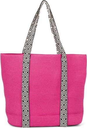 styleBREAKER Strandtasche Papierstroh Strandtasche Azteken Muster