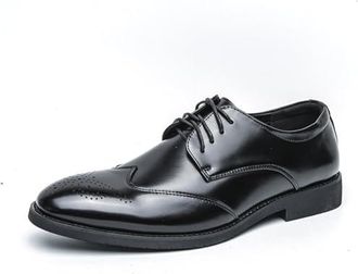 Generic Oxford Shoe for Men - Chaussures de smoking - Chaussures habillées classiques à lacets pour homme, Noir, 39 1/3 EU