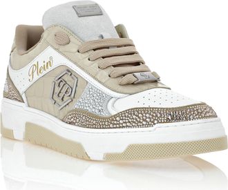 Philipp Plein Low Top Sneakers Mix Strass Cocco