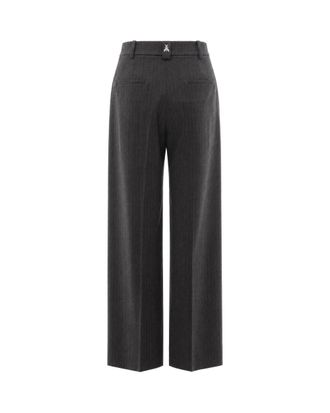 Patrizia Pepe Herringbone Wide-Leg Trousers - Gray