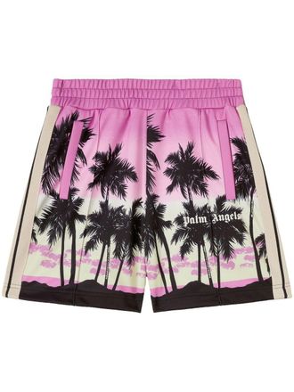 Palm Angels Joggingshorts mit Sunset-Print - Violett