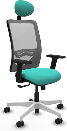 Piqueras y Crespo Schreibtischstuhl mit Rollen Zulema mit 2D-Armen, h&ouml;henverstellbarer Lendenwirbelst&uuml;tze und festem Kopfteil, ausgestattet mit 3 Positionen und Schneid