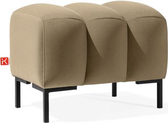 Konsimo Pecco Polsterbank, Bettbank, Sitzbank in Samtoptik, Flurbank, bis 120 kg Belastbar (beige/schwarz | beige, 60x50x50)