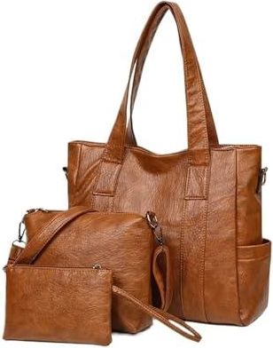 Generic Dame avec un sac &agrave; bandouli&egrave;re en sur elle, porte-documents for femme, main multifonctionnel adapt&eacute; aux d&eacute;placements domicile-travail(Yellow Brown)