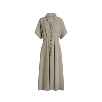 Alberta Ferretti Femme, Robes, Brun, Taille: 42 FR Tweed shirt dress