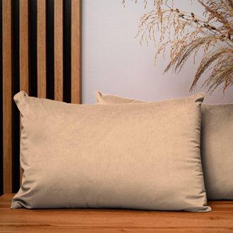 MG Design 2er Set Kissenbez&uuml;ge 40 x 60 cm in Hellbraun - mit Rei&szlig;verschluss, samtig-weich mit dezentem Schimmer, pflegeleicht & langlebig