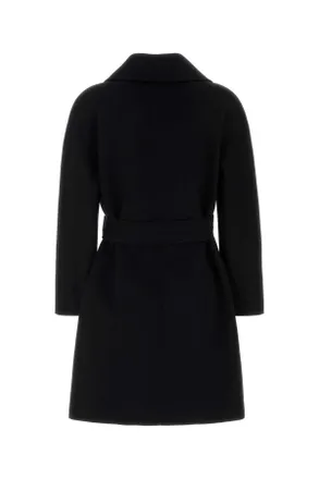MM Studio Womens Black Wool Blend Estremo Coat Nero Cappotti