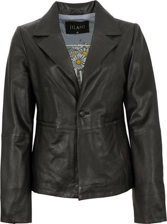 Jilani Lederjacke Evelyn Jilani - Damen Lederjacke Blazer Lammnappa schwarz