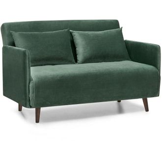 DRAWER Drawer - Canap&eacute; convertible 2 places en velours L120cm - Vert for&ecirc;t - belushi