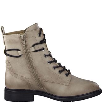 Jana Damen Stiefeletten zum Schn&uuml;ren Flach mit Schn&uuml;rsenkeln und Rei&szlig;verschluss Weite H Mehrweite, Grau (Stone), 39 EU