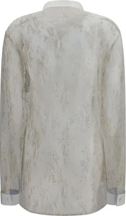 Tom Ford Lace and Floral Embroidery Blouse - Beige