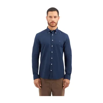 Brooks Brothers Homme, Chemises, Bleu, Taille: XL Chemise Bleu Marine Slim Fit en Coton Stretch Infroissable avec Col Boutonn&eacute;