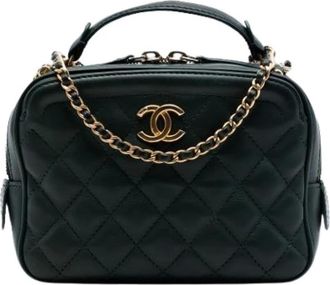 Chanel Pre-owned Vintage Quilted Satchel - Femme - Pre-owned - Vert - Taille: ONE Size