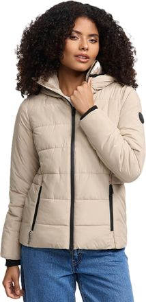 Marikoo Damen Winterjacke (XS-6XL) - Steppjacke, hochstehender gefütterter Kragen, geringes Eigengewicht, Warme Jacke Frauen - N025 (3XL, Taupe-Grey)