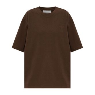 Ami Logo T-Shirt - - Tops - Damen - Braun - S