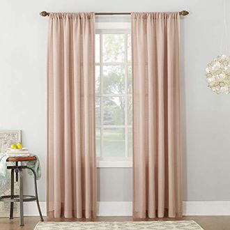 No. 918 Nr. 918 Amalfi Vorhang, Leinen-Mischgewebe, durchscheinend, 137,2 x 160 cm, Blush 54 x 95 Panel Blush Pink