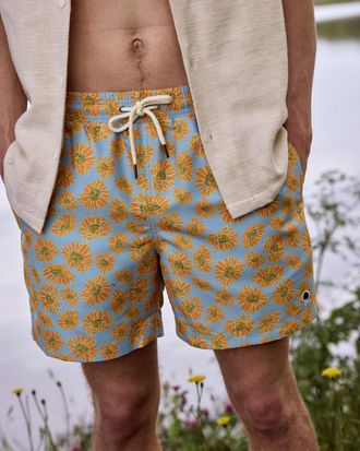 Faguo Short de bain bleu et multicolore