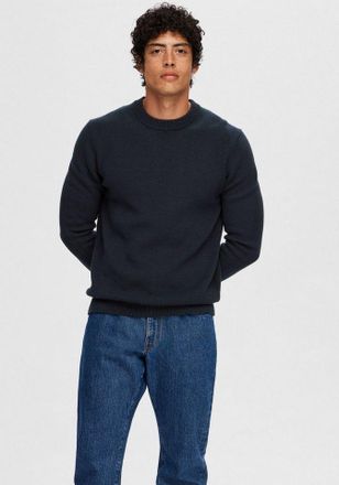 Selected Rundhalspullover SLHDANE LS KNIT STRUCTURE CREW NECK NOOS Baumwolle, regular fit