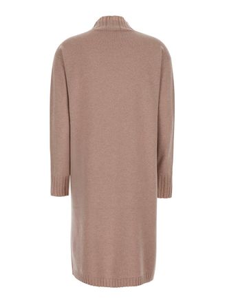 Fabiana Filippi Womens Dress With Round Collar Beige Wool