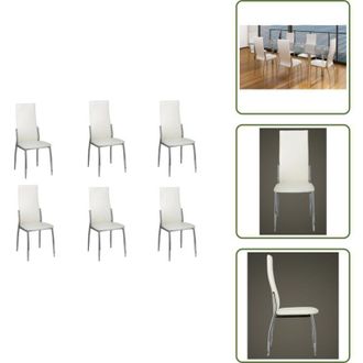 vidaXL Vidaxl - Esszimmerst&uuml;hle 6 Stk. Wei&szlig; Kunstleder - Esszimmerst&uuml;hle - Wei&szlig;e St&uuml;hle - K&uuml;chenst&uuml;hle - St&uuml;hle Set - Kunstleder M&ouml;bel