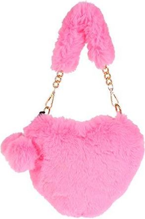 Valiclud à bandoulière en fausse en forme de coeur pour femme, rose