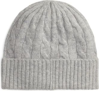 Ralph Lauren 455981442002 Cable Knit Beanie - Gray