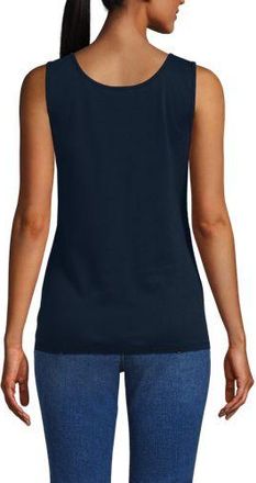 Lands End Ärmelloses Top aus Baumwolle, Damen, Größe:44-46 regular, Blau, Baumwolle, by Lands End