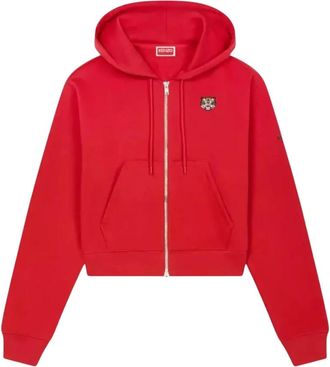 Kenzo Femme, Sweatshirts et sweats &agrave; capuche, Rouge, Taille: 40 FR SweaT-shirt Zipp&eacute; Lucky Tiger
