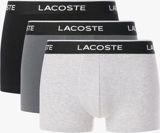 Lacoste Lot de 3 boxers en coton m&eacute;lang&eacute;