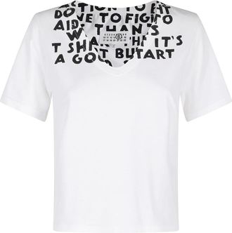 Maison Margiela Femme, Tops, Blanc, Taille: 36 FR Aids T-Shirt
