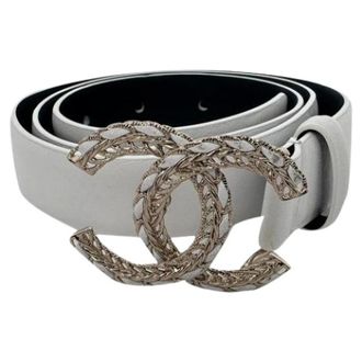 Chanel Ceinture &agrave; cha&icirc;ne Pre-owned avec logo Interlocking CC - Femme - Pre-owned - Gris - Taille: ONE Size
