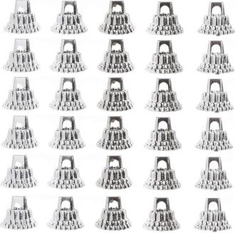 SOLUSTRE 100 Stück Teiliges Kunststoff Weihnachtskugeln Kappen Silber DIY Christbaumschmuck Zubehör Langlebig Robust für Weihnachtsdeko und Festliche Bastelide