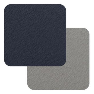 FreeForm Fleximats Untersetzer 4er Set, 10x10 cm, Navy/Grau, Elegante Schutzuntersetzer aus Kunstleder f&uuml;r Tische, Dekorative Tischuntersetzer f&uuml;r Gl&auml;ser & Tas