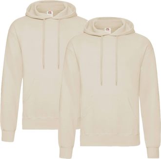 Fruit Of The Loom Herren Kapuzenpullover S M L XL XXL 3XL 4XL 5XL auch Sets, 2X Natur + 1x HL-Kauf Notizblock, M