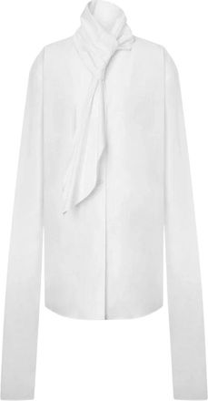 Alberta Ferretti Femme, Blouses et Chemises, Blanc, Taille: 38 FR Chemise &agrave; col lavalli&egrave;re