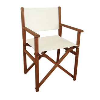 Erst-Holz Regiestuhl Klappstuhl Gartenstuhl Buche f&uuml;r Garten-Party V-10-100, Stofffarbe: wei&szlig;/Creme