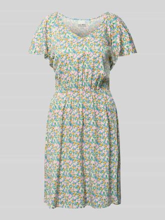 Ichi Minikleid aus Viskose-Mix mit floralem Allover-Print Modell Aya