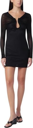 CHRISTOPHER ESBER Orbit Ruched Sheer Rib Mini Dress - - Dresses - Damen - Schwarzk - XS