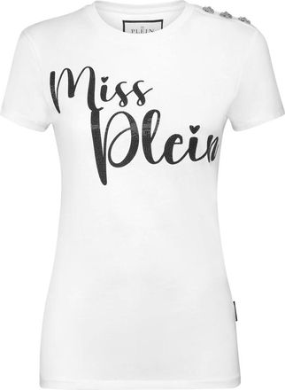 Philipp Plein Femme, Tops, Blanc, Taille: 38 FR Miss Plein Slim T-Shirt
