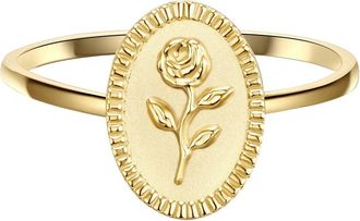 Glanzst&uuml;cke M&uuml;nchen Ring - Sterling Silber Ring Blume - Gr. 48 - in Gold - f&uuml;r Damen