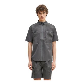 Alpha Industries Chemise Manches Courtes D&eacute;coup&eacute;e au Laser - Homme - Chemises - Gris - Taille: 2XL