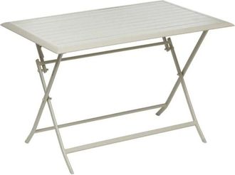 Hesperide [JAMAIS UTILISE] Table de Jardin Pliante 4 Personnes HESP&Eacute;RIDE Azua en Aluminium 110x71cm Argile - 196858