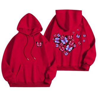 Generic Sweat &agrave; capuche imprim&eacute; tendance pour la Saint-Valentin 2026 (2), Rouge, XXL