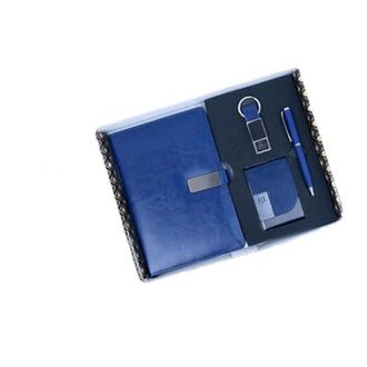 Generic Agenda 4 en 1 avec stylo, porte-cartes et porte-cl&eacute;s en m&eacute;tal pour homme et femme, carnet de notes en cuir, cadeau pour m&eacute;decin, mari, p&egrave;re, Nouvel An