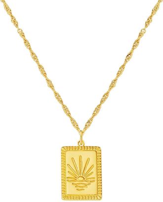 Glanzst&uuml;cke M&uuml;nchen Halskette - Sterling Silber Halskette Sonnenuntergang - Gr. unisize - in Gold - f&uuml;r Damen